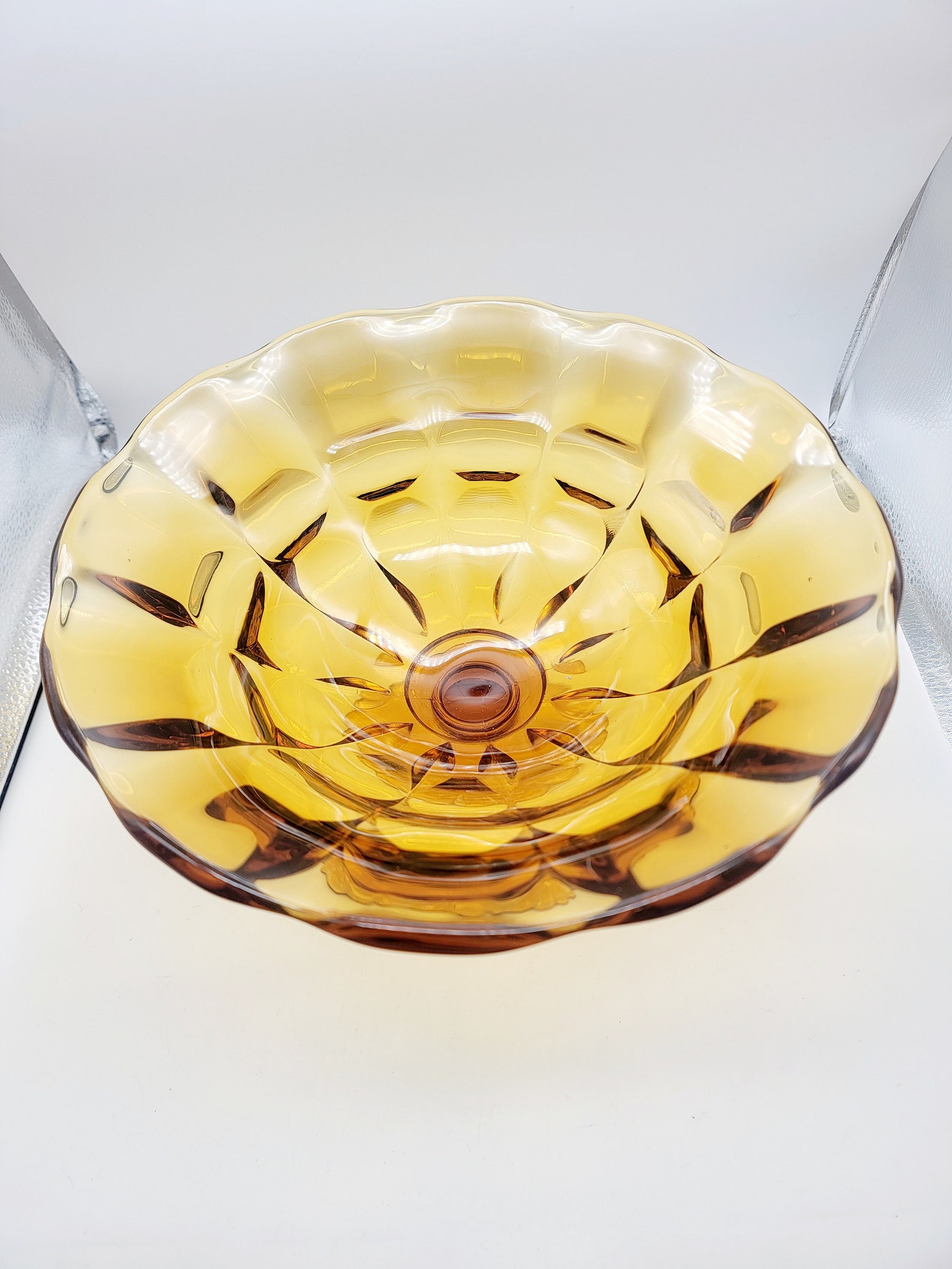 Vintage Fenton Compote in Amber, Collectible Fenton Valencia, West ...