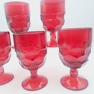 Vintage Viking Glass Goblet Set, Collectible Viking Red, Vintage ...