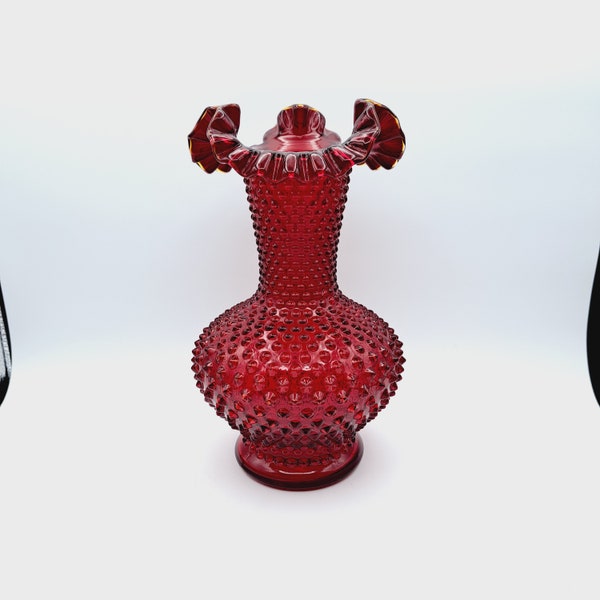 Ruby Red Fenton Vase - Etsy