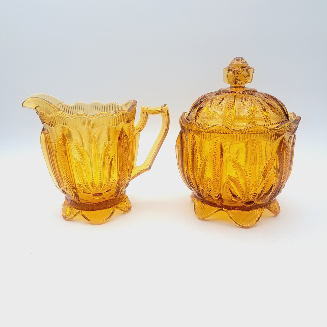 Vintage Fenton Cactus Creamer and Sugar, Collectible Fenton Glass, West ...