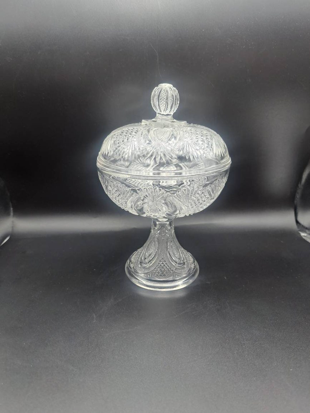 Antique Mckee Lidded Compote, Early American Glass Collectible, Mckee ...