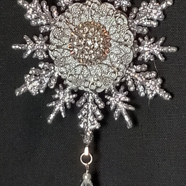 Silver Snowflake Ornament - Etsy