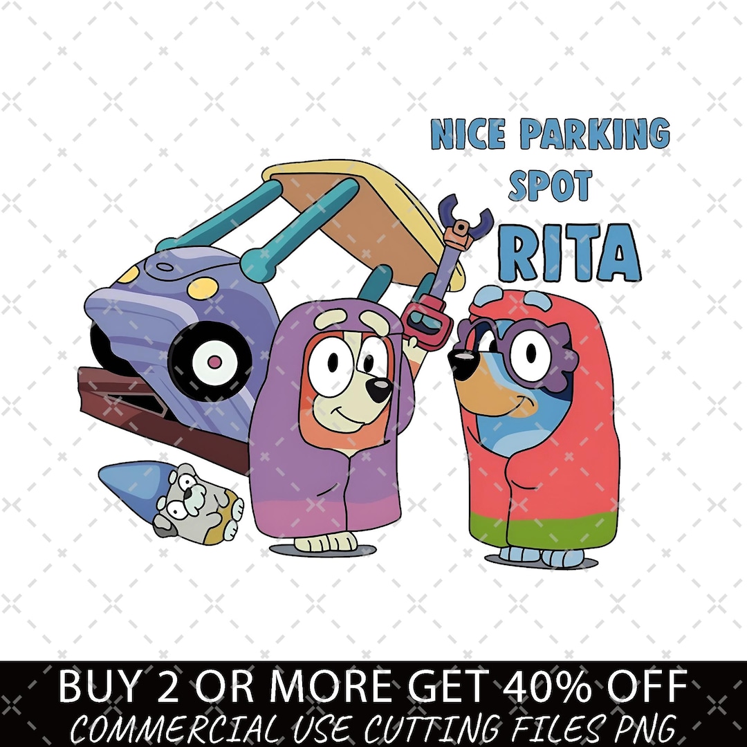 Nice Parking Spot Rita PNG, Bluey Family Png, Decal Files, Vinyl ...