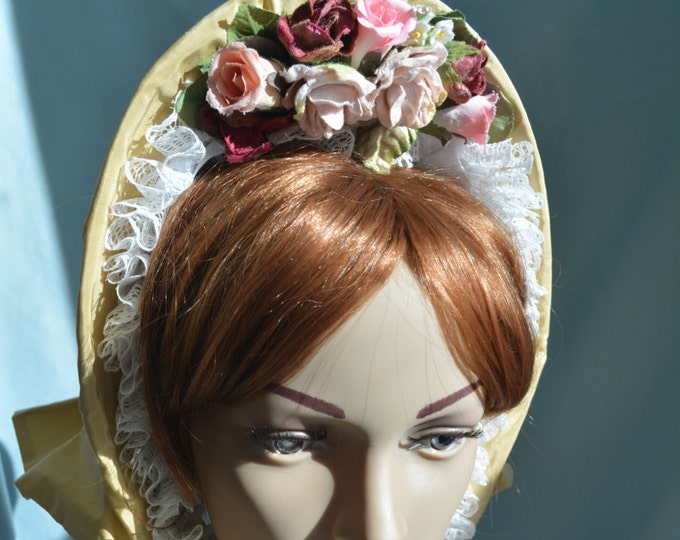 Gold, Silk Taffeta Spoon Bonnet, Reproduction Victorian Bonnet - Etsy