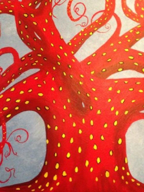 Painting Original Red Octopus Tree - Etsy
