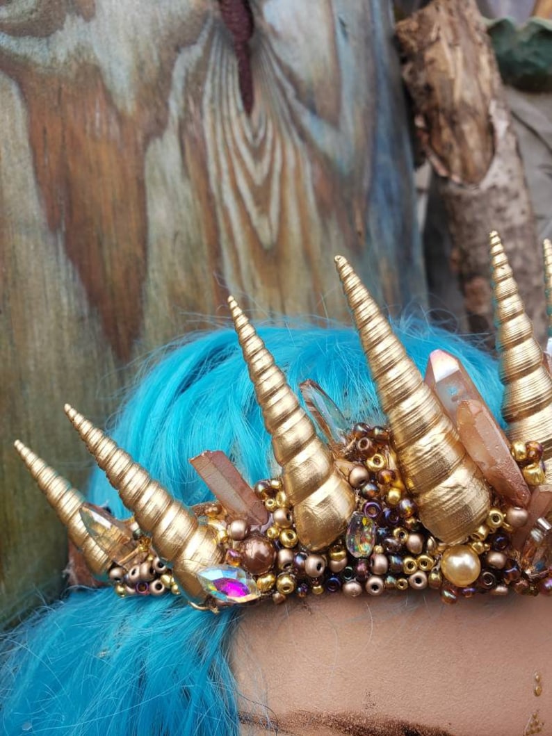 Mermaid Merman Gold Spiral Crown - Etsy
