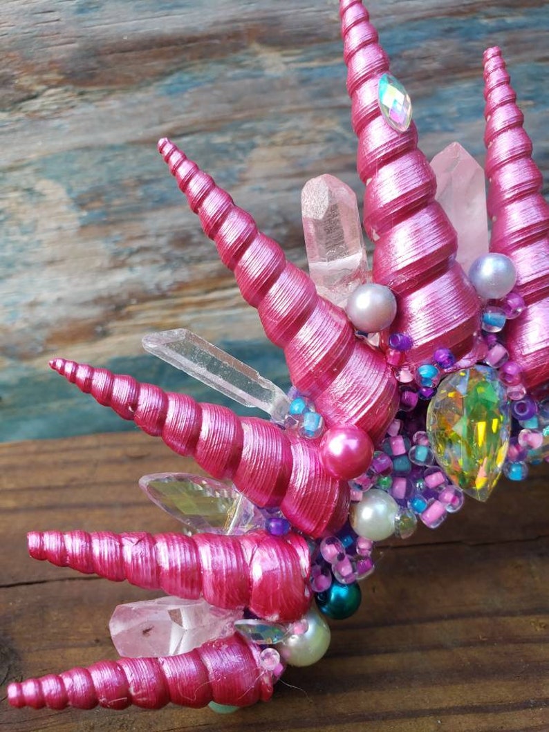 Tiara Pink Seashell Tiara Bridal Wedding Accessorie Mermaid - Etsy