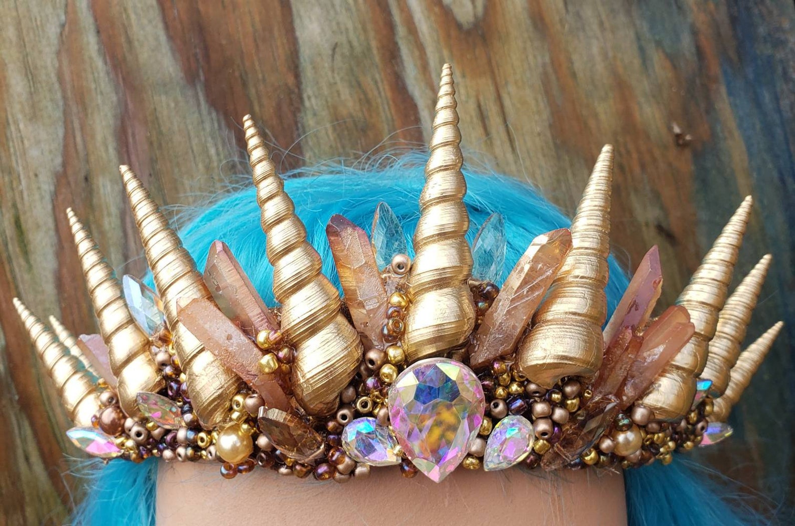 Mermaid Merman Gold Spiral Crown - Etsy