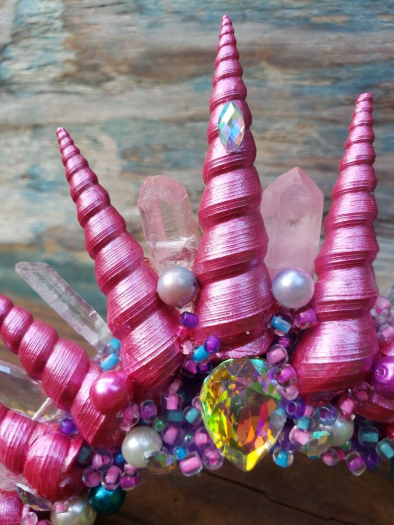 Tiara Pink Seashell Tiara Bridal Wedding Accessorie Mermaid - Etsy