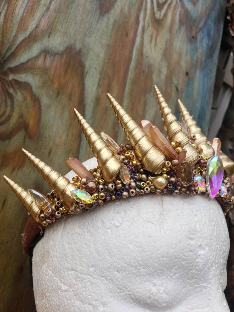 Mermaid Merman Gold Spiral Crown - Etsy