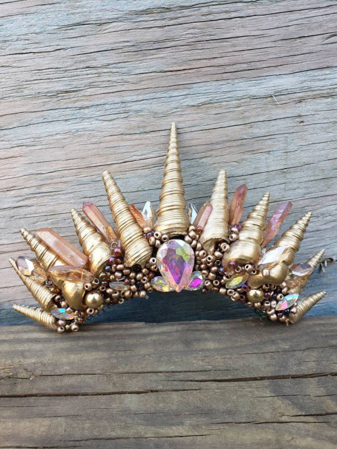 Gold Seashell Large Tiara - Etsy
