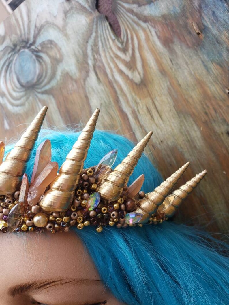 Mermaid Merman Gold Spiral Crown - Etsy