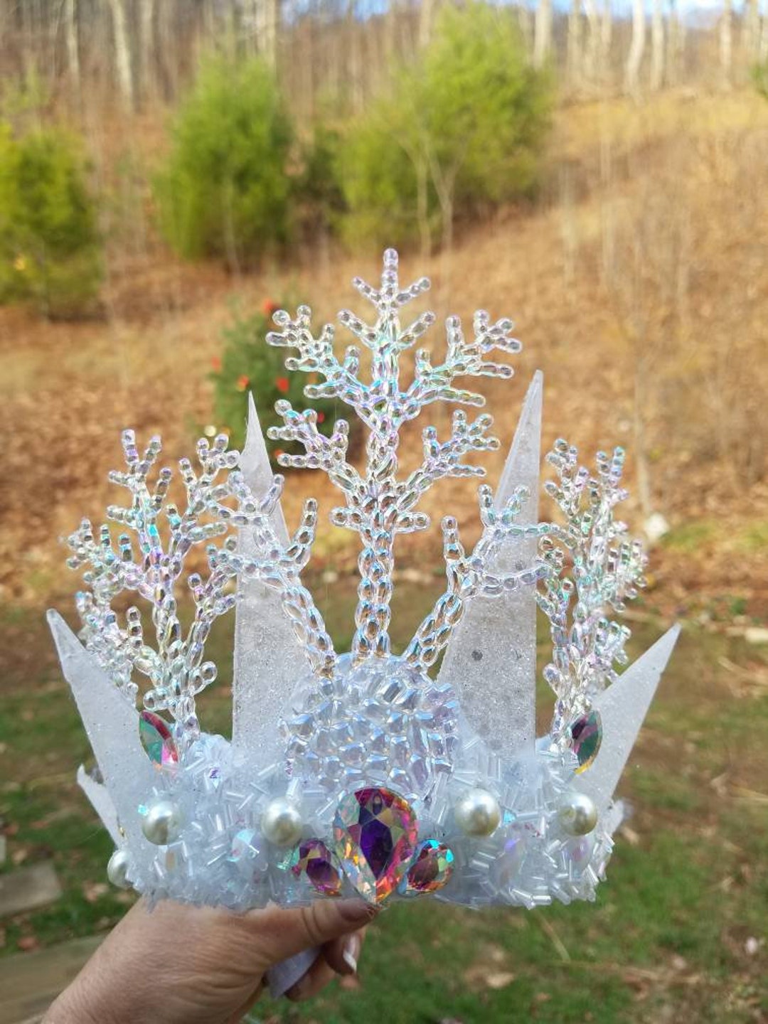 Winter Crown Ice Queen Crown Frozen Crown - Etsy