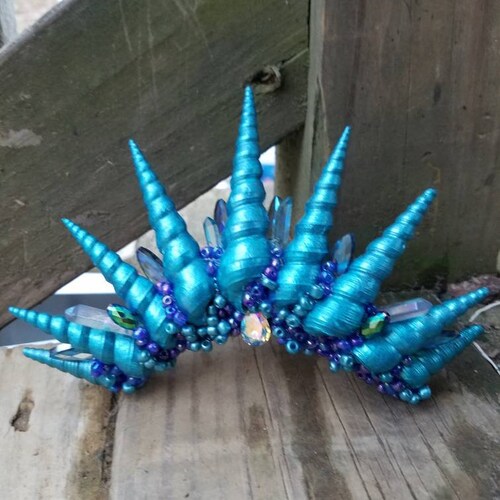 White Mermaid Crown Seashell Crown Seashell Tiara Ocean Hair | Etsy