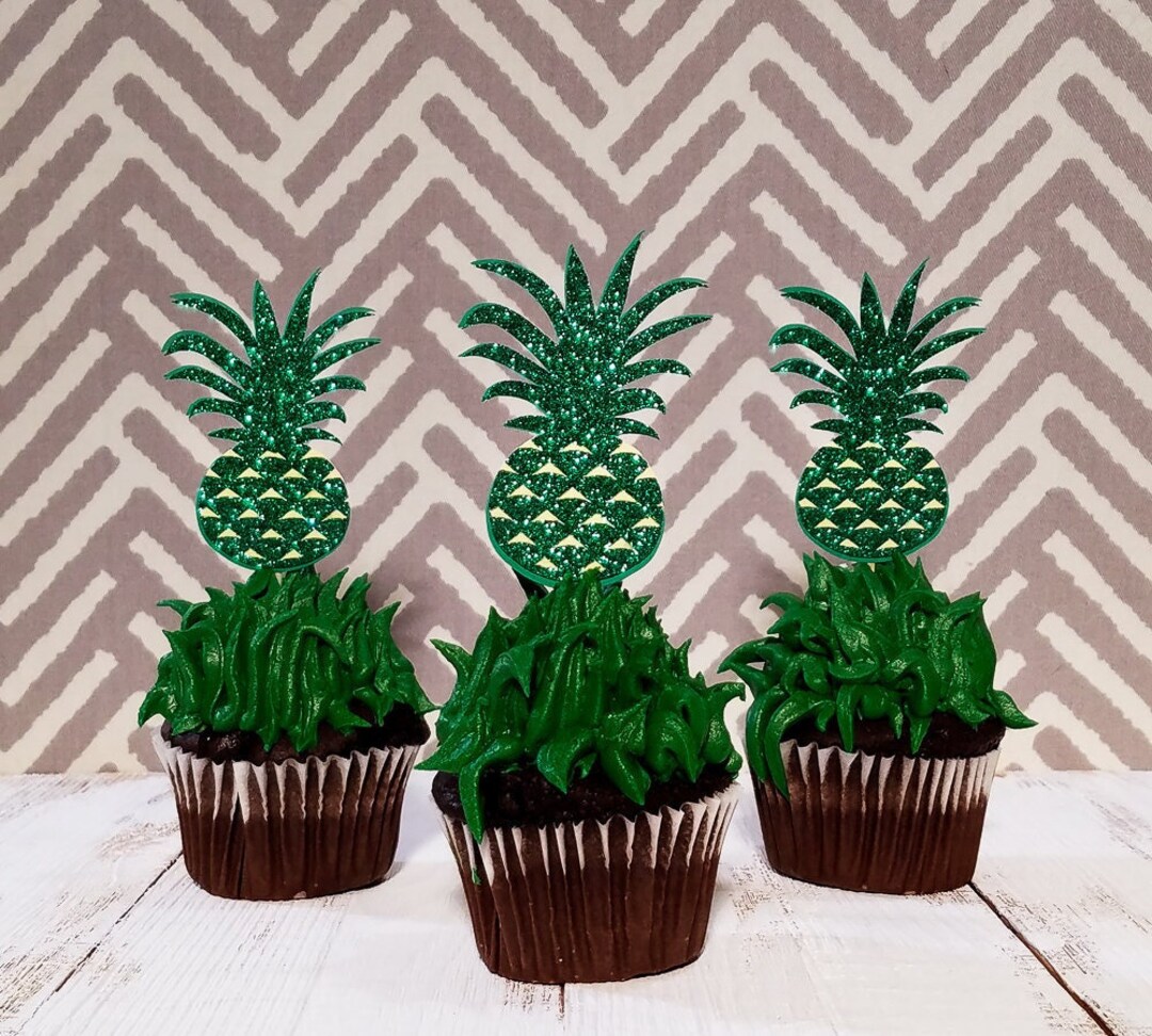 Topper de cupcake de piña fiesta temática aloha fiesta tropical como un ...