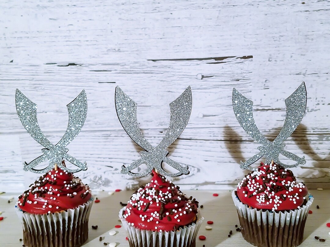 Pirate Sword Cupcake Topper Pirate Party Sword Topper Boy Party - Etsy
