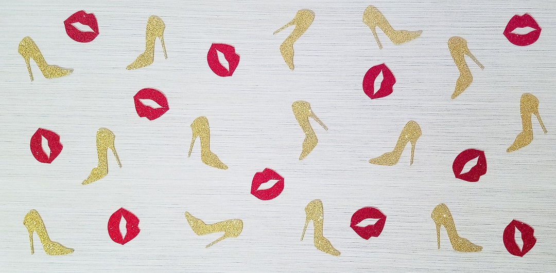 Glitter High Heel & Lips Confetti, Bachelorette Party Decor - Etsy