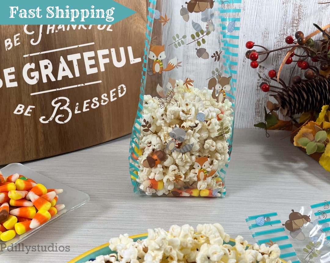 Popcorn Bags Fall Treat Bag Birthday Bags for Kids Fall Birthday ...