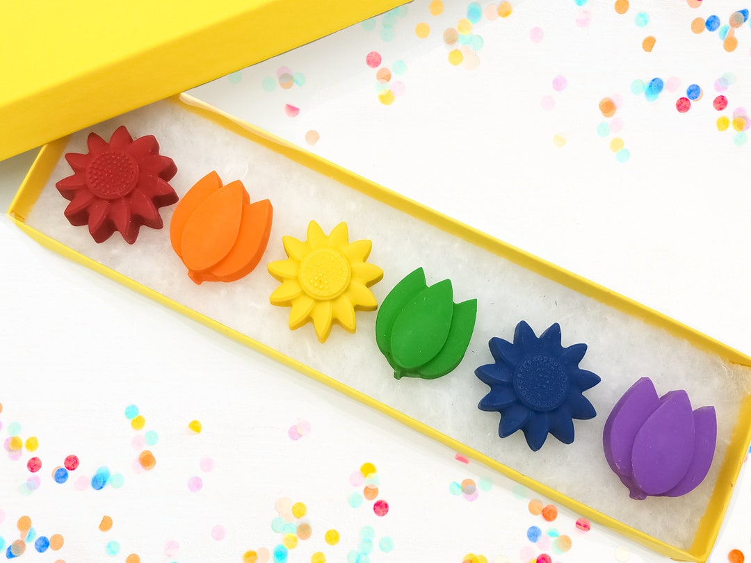 Crayons for Kids Spring Coloring Supplies for Children Flower Crayons ...