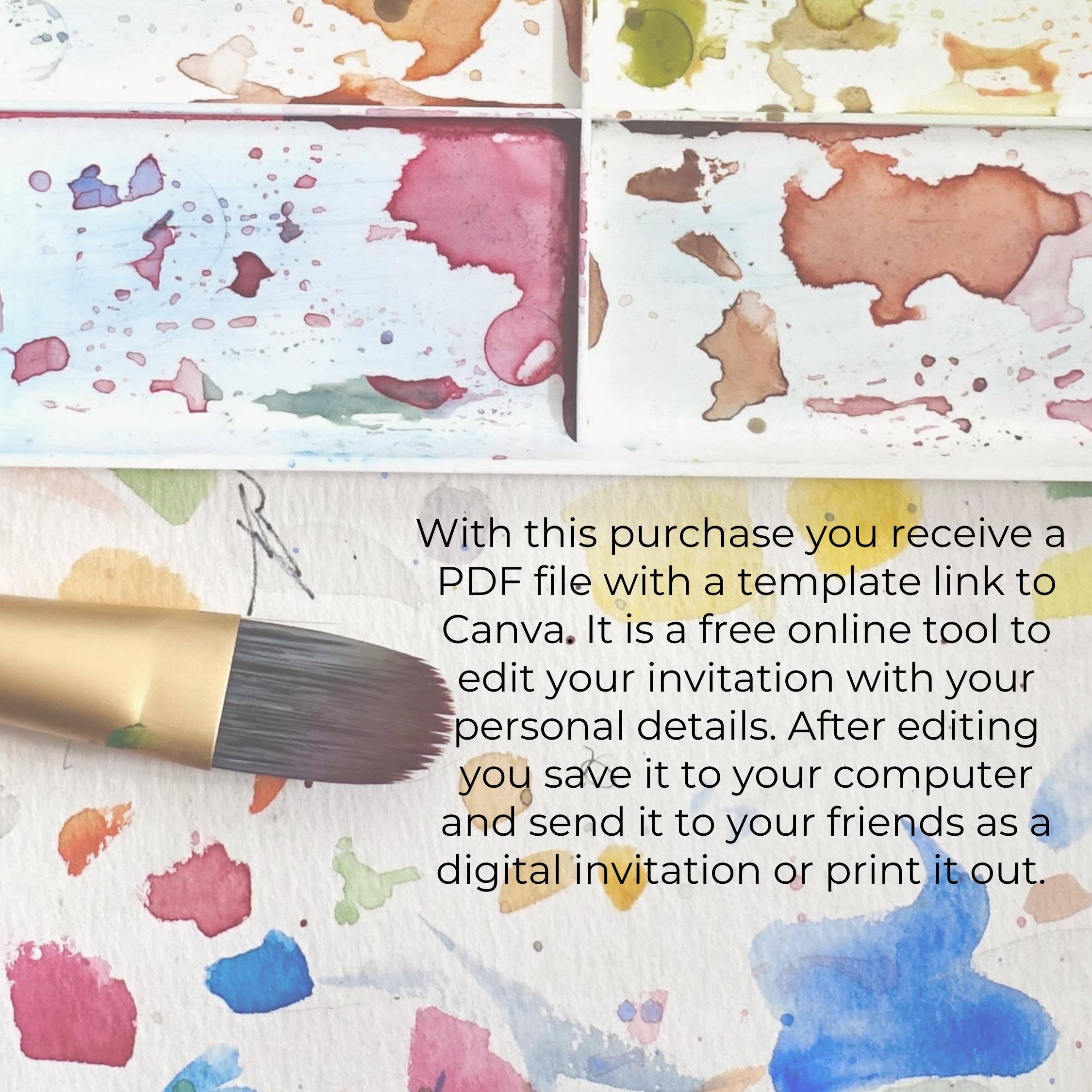 Printable Weasel Birthday Card: Watercolor Painting (canva Editable ...