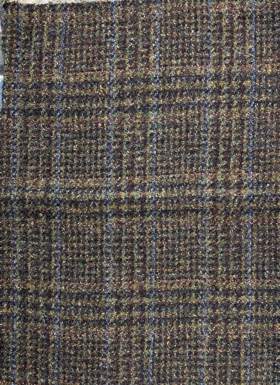 Gray and Brown Check Wool Fabric - Etsy