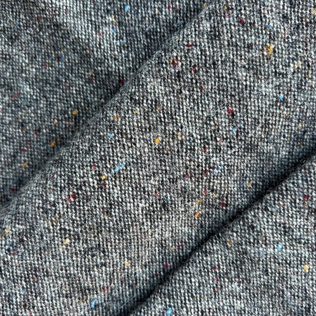 Black & White Colored Fleck Wool Fabric - Etsy