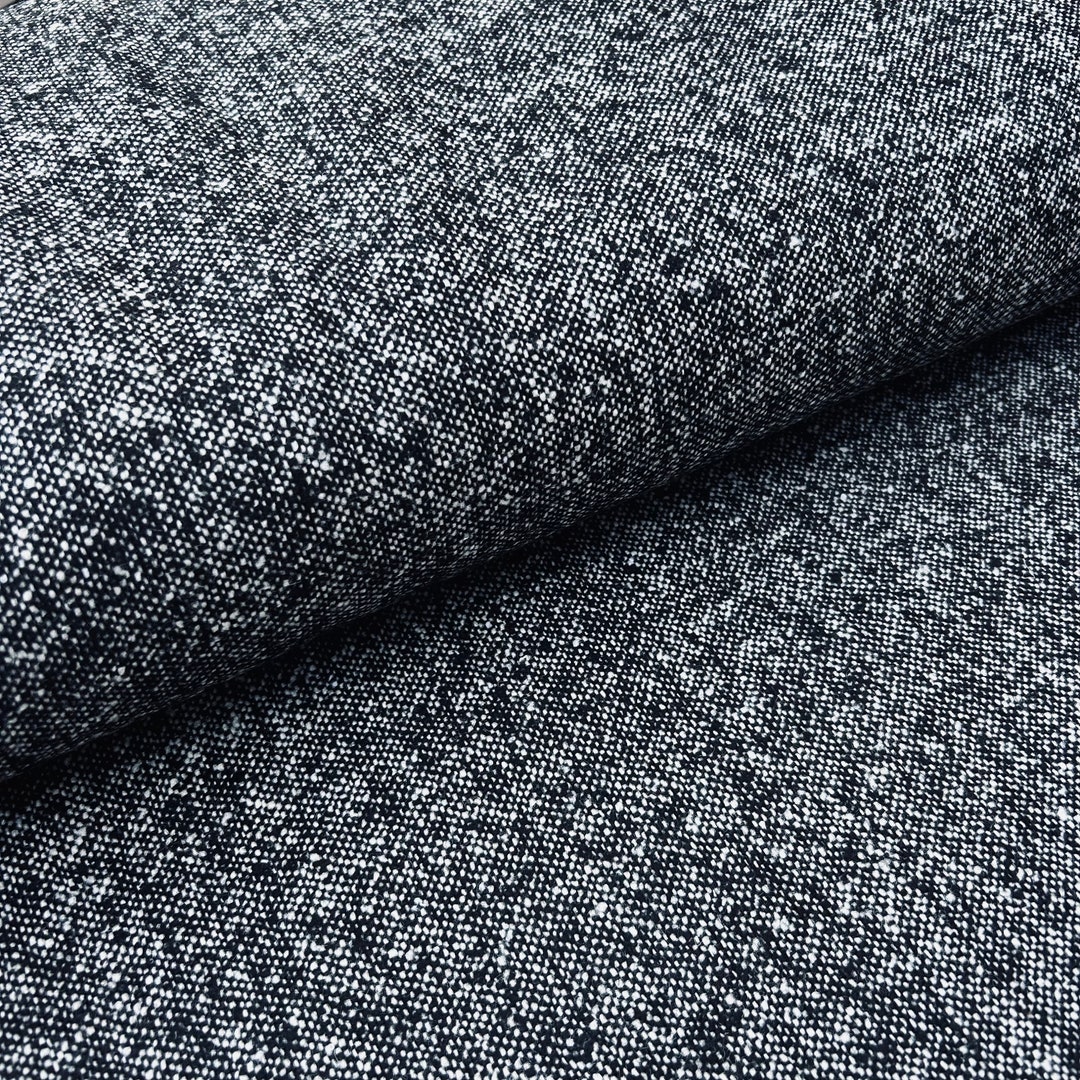 Donegal Tweed Wool Fabric, Black & White, Medium Weight, Made in ...