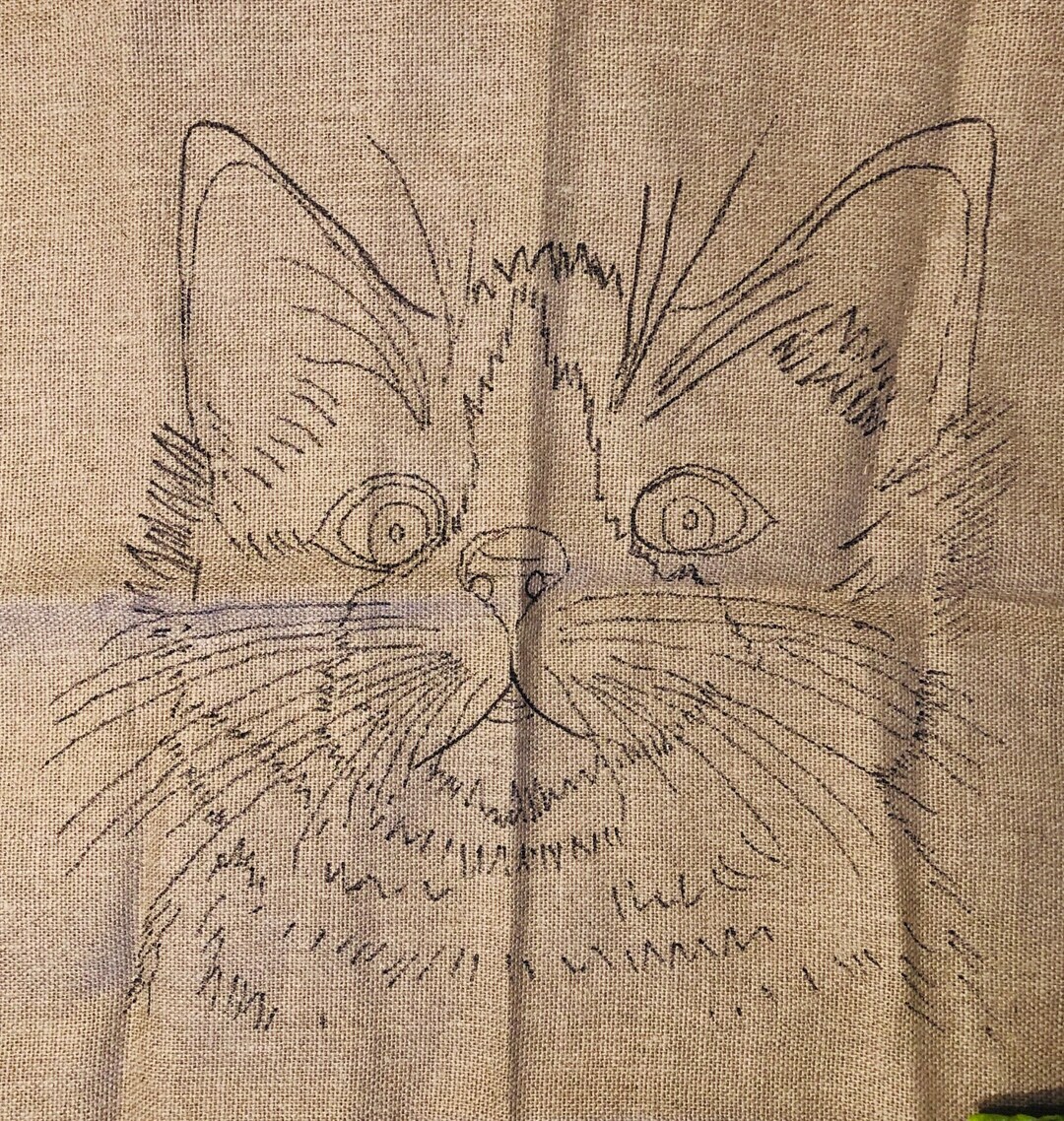 Cat Rug Hooking Pattern on Linen - Etsy
