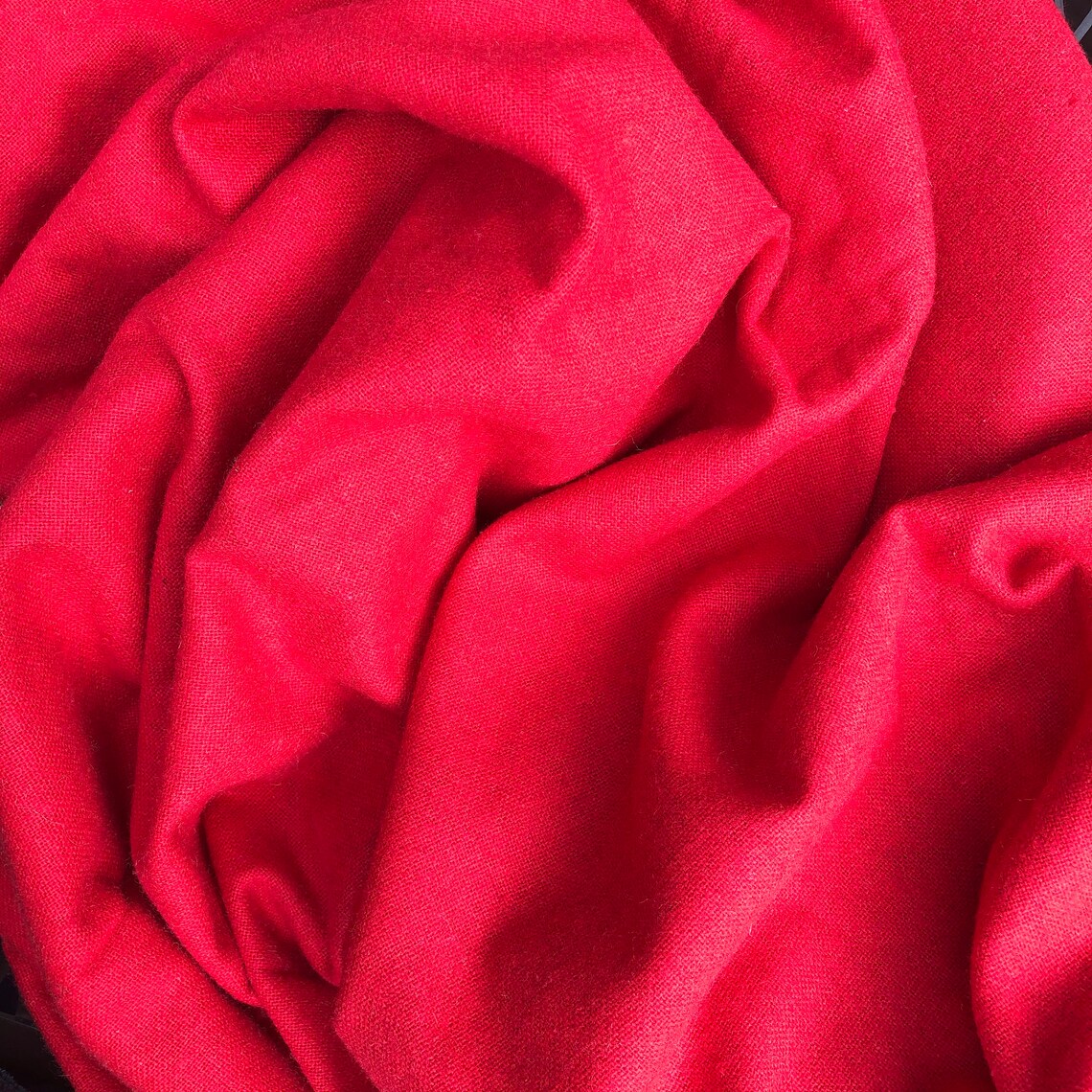 Scarlet Red Wool Fabric - Etsy