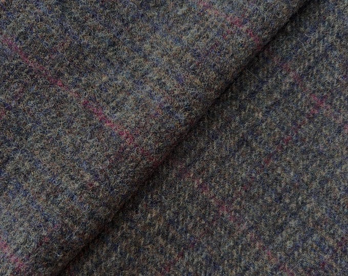 Brown Plaid Wool Fabric Over Dyed, Blanket Weight - Etsy