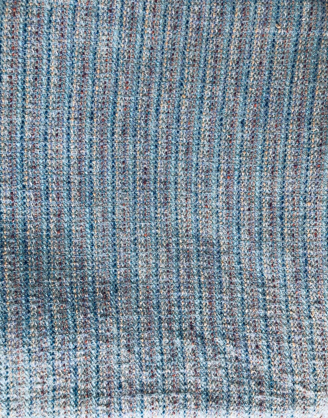 Light Blue Striped Wool Fabric - Etsy