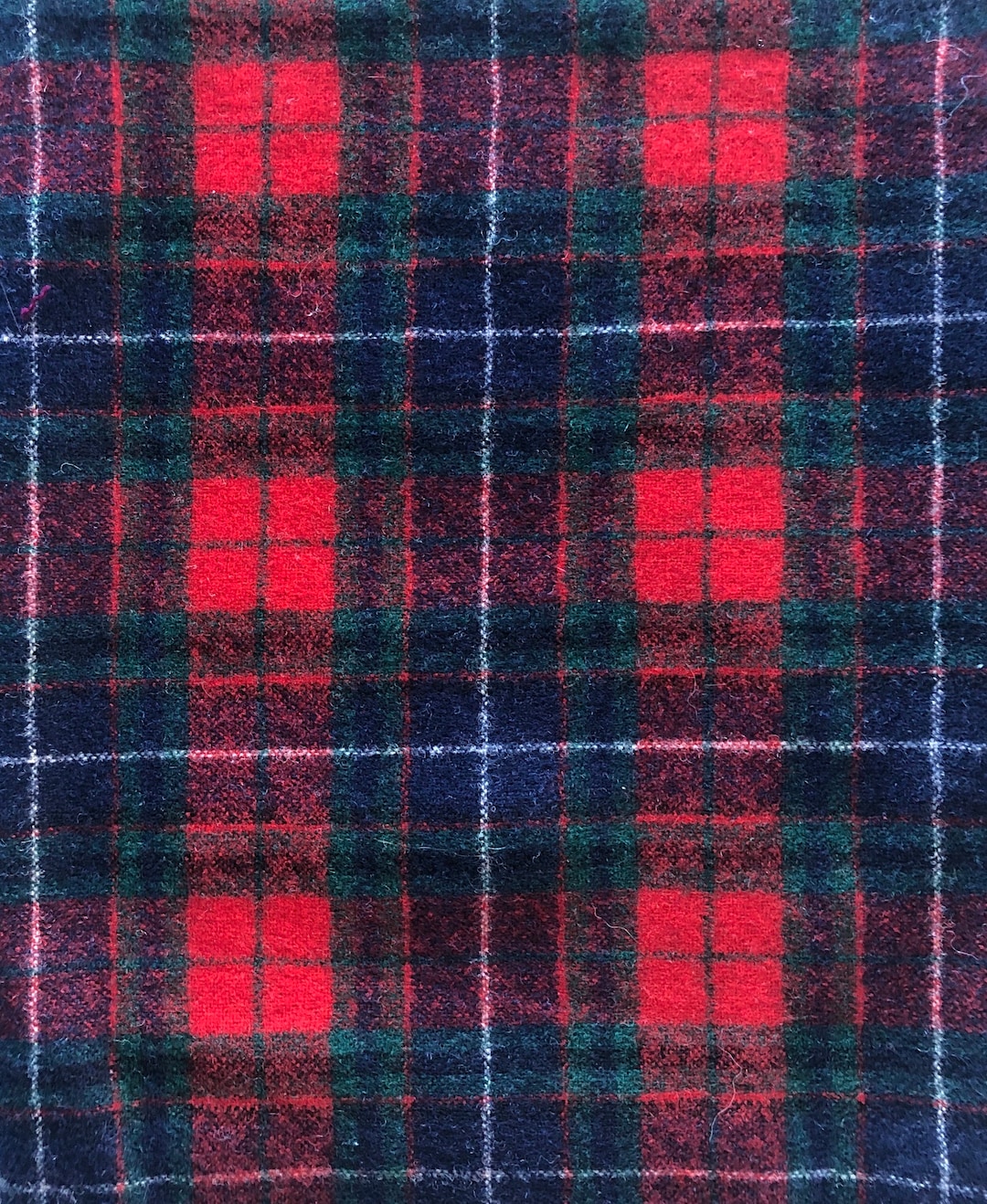Red Plaid Wool Fabric - Etsy