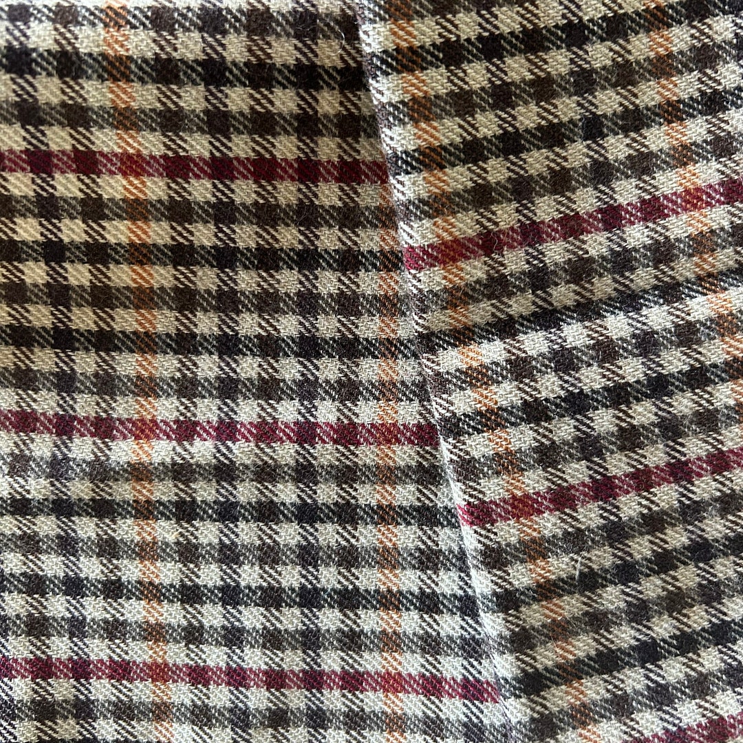 Brown Glen Check Wool Fabric, Lightweight - Etsy