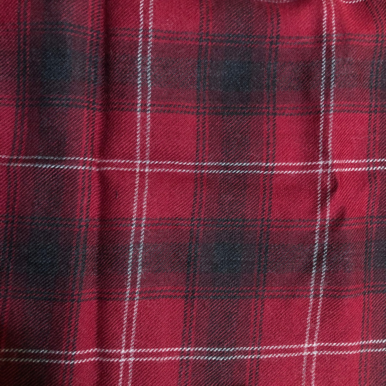 Dark Red Plaid Worsted Wool Fabric - Etsy