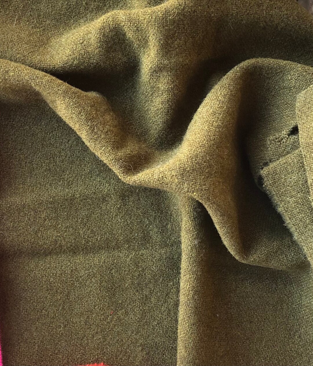 Textured Olive Drab Wool Fabric - Etsy