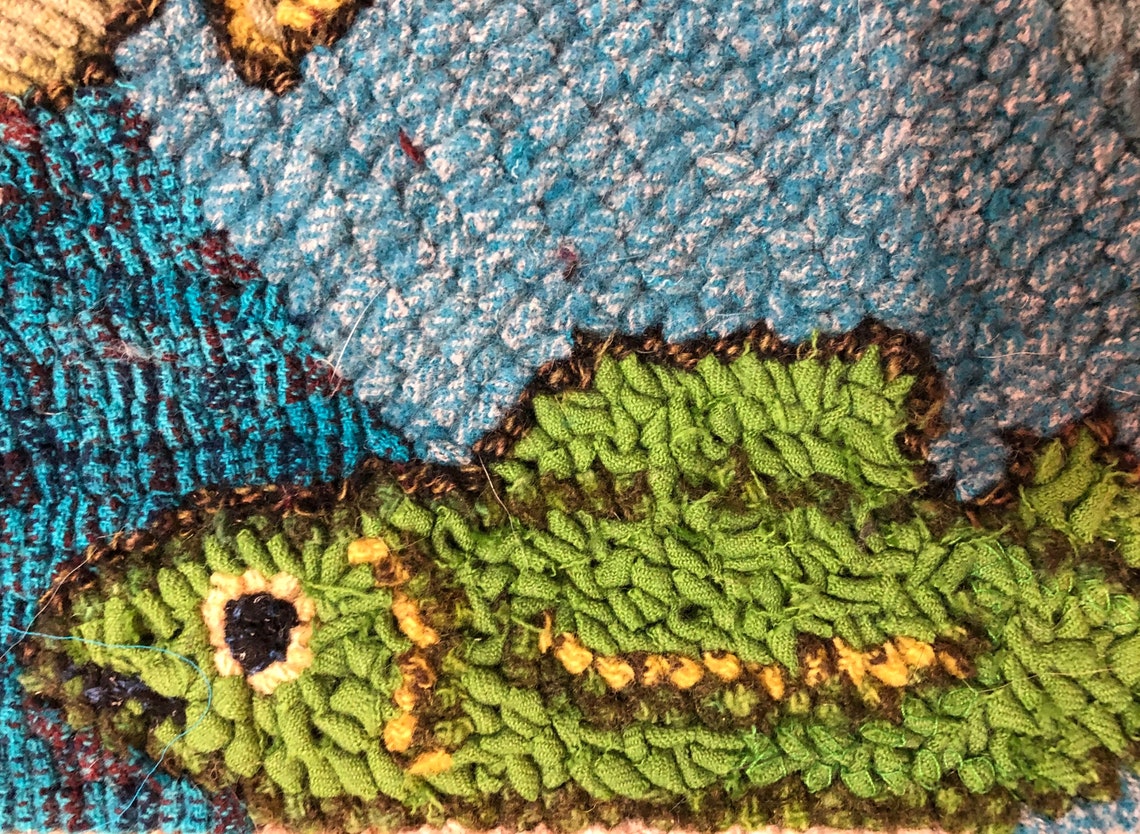 Many Fish Rug Pattern on Linen | Etsy