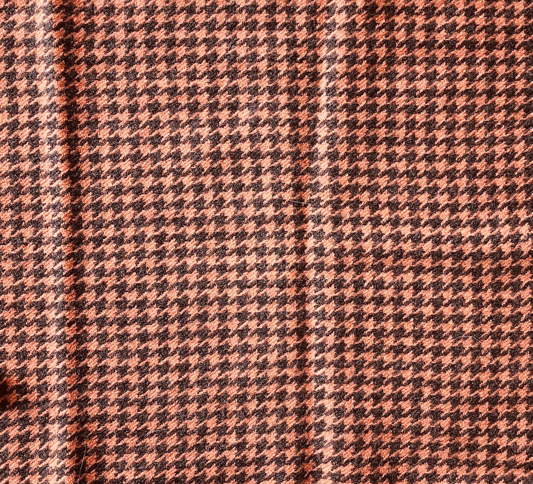 Peach Houndstooth Wool Fabric, Medium Weight, Rug Hooking, Applique - Etsy