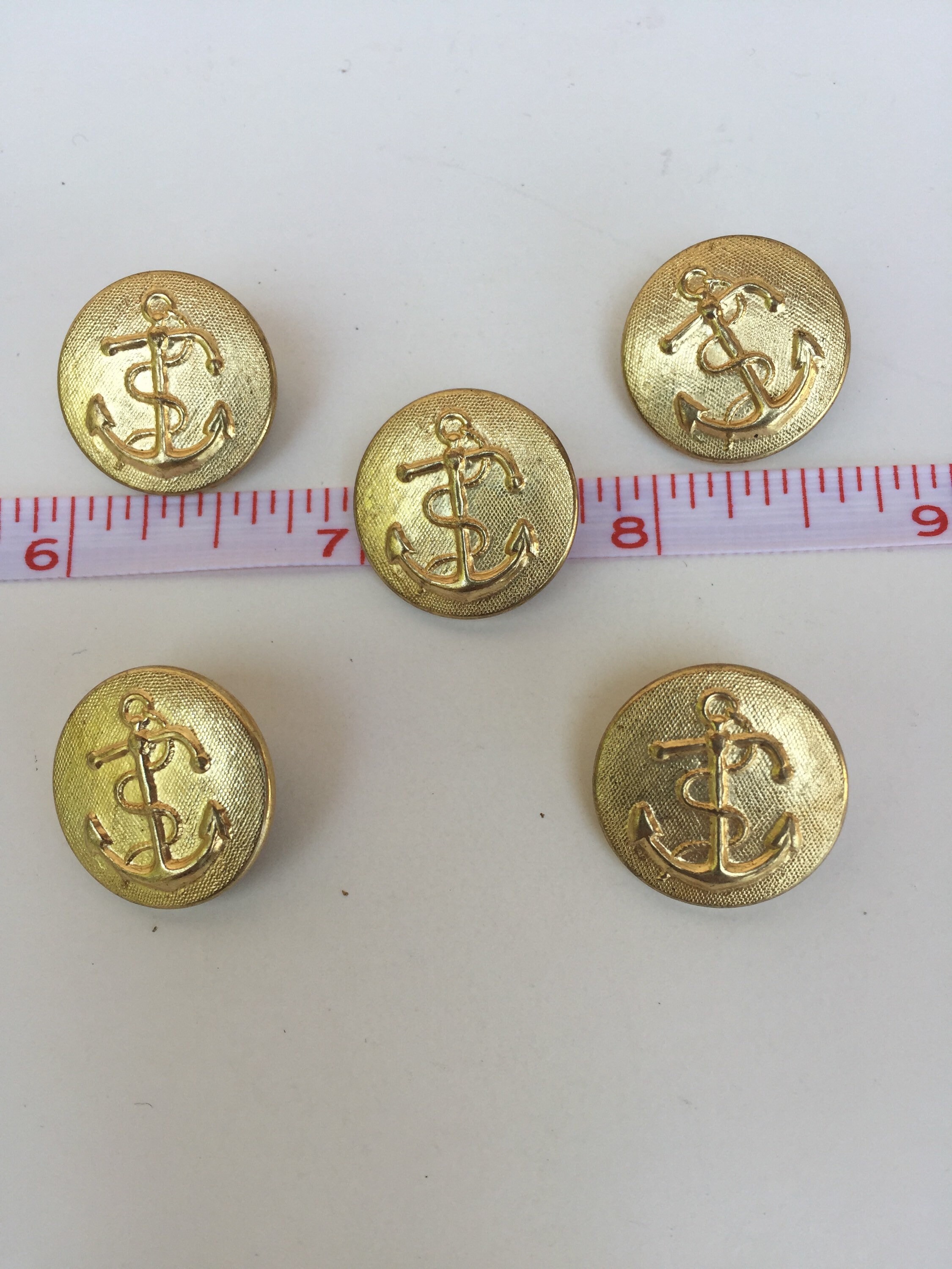 Vintage Gold 3/4 Anchor Uniform Buttons | Etsy