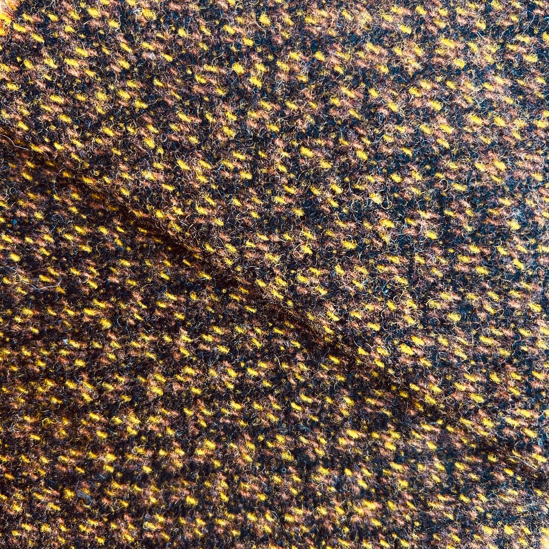 Brown & Gold Wool Fabric, Medium Weight Texture - Etsy