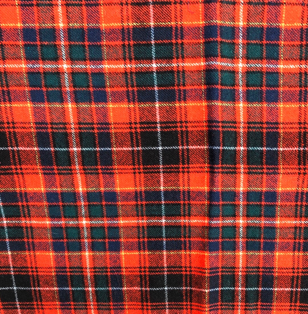 Red Plaid Wool Fabric - Etsy