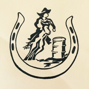 Rug Hooking Pattern Barrel Racer on Linen - Etsy