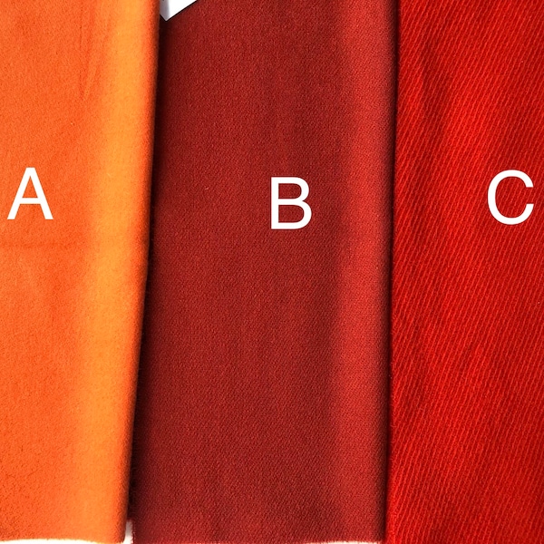 Orange. Wool Fabric - Etsy