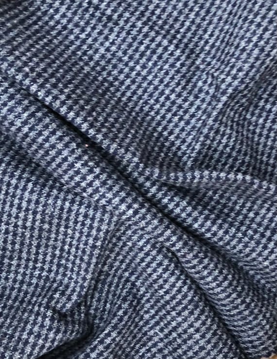 Visual Arts Navy Blue & Gray Houndstooth Lightweight Wool Fabric Dyeing ...