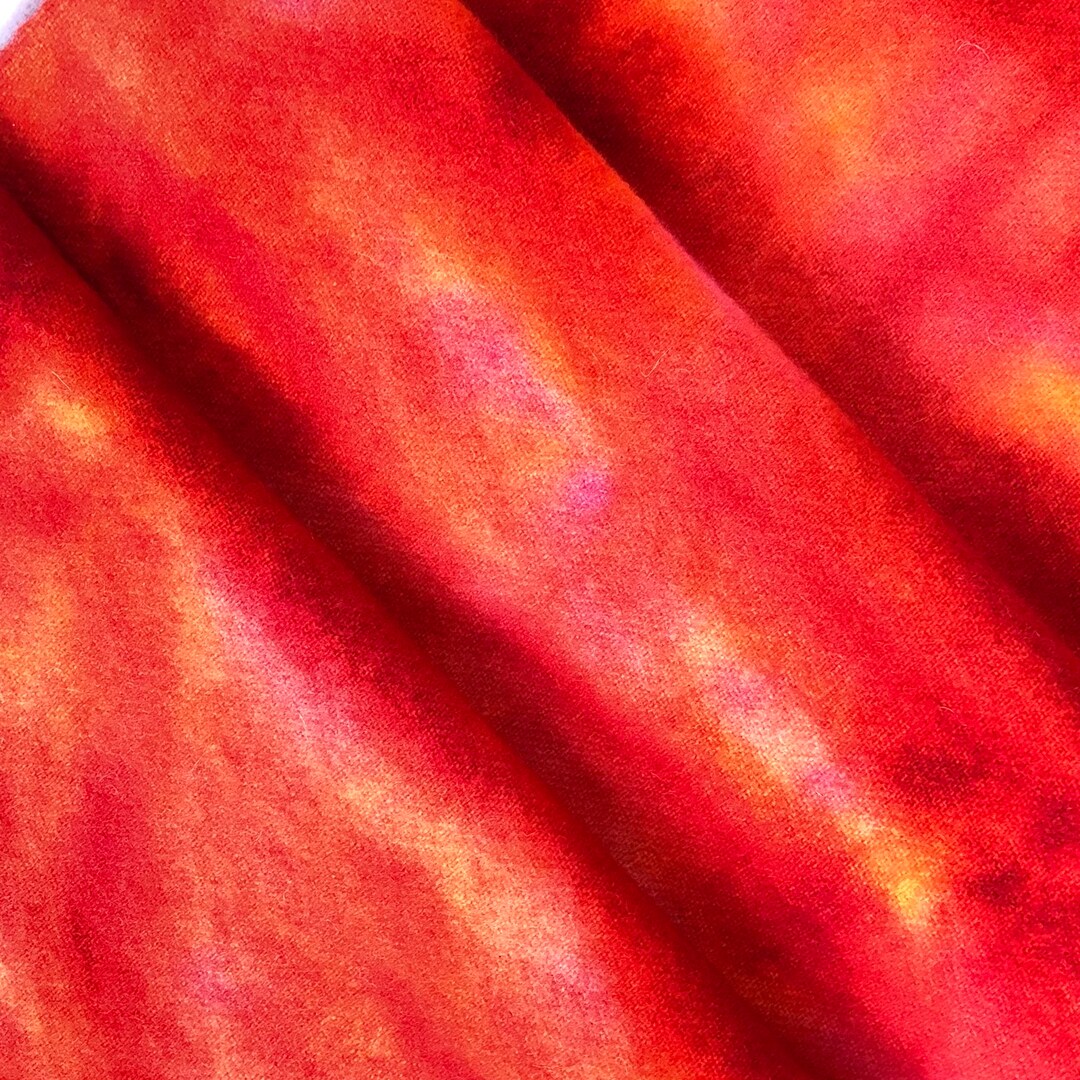 Wool Fabric Dyed Orange-red and Pink - Etsy