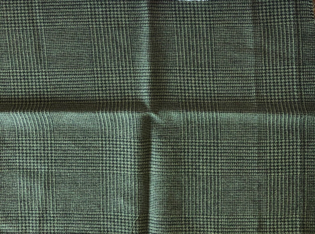 Green Glen Check Wool Fabric - Etsy