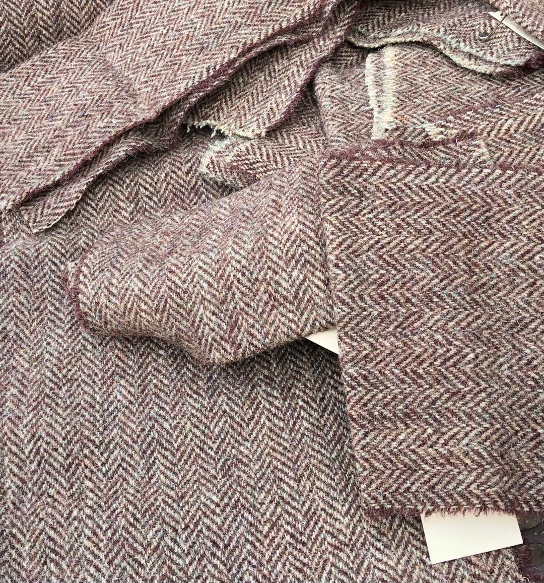 Harris Tweed Brown Herringbone Wool Fabric - Etsy