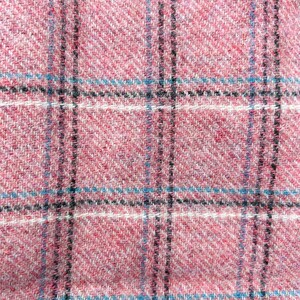 Heather Pink Wool Fabric, Medium Weight Tweed Tattersall - Etsy