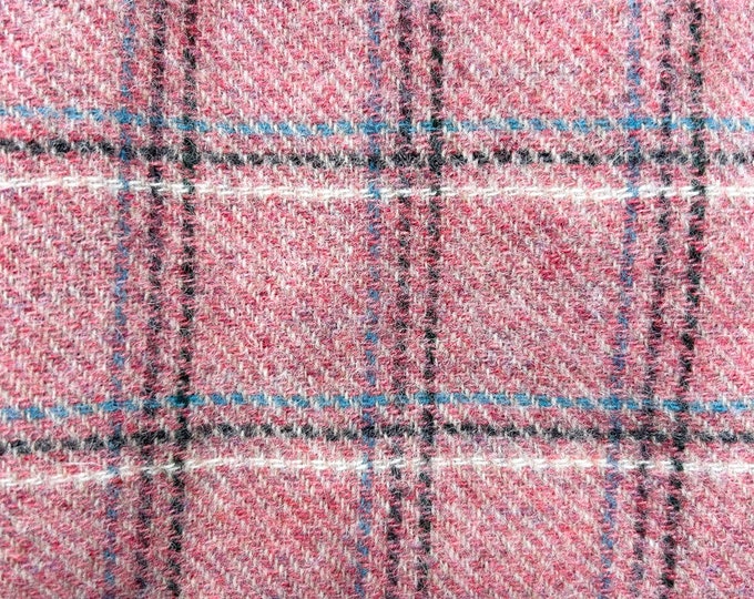 Heather Pink Wool Fabric, Medium Weight Tweed Tattersall - Etsy