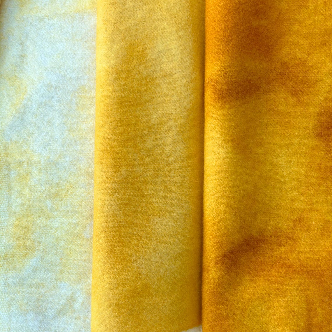 Mustard Yellow Wool Fabric, Three Value Bundle, Medium Weight for Rug ...