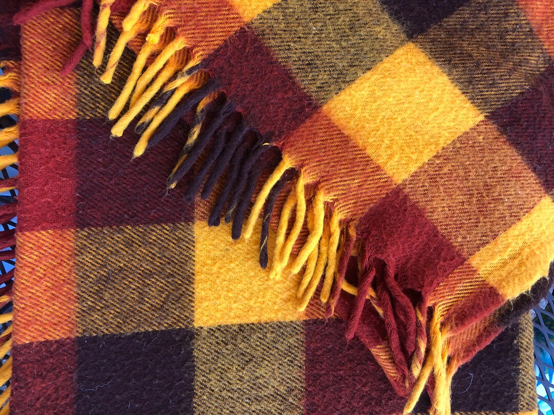 Rust & Orange Wool Blanket - Etsy